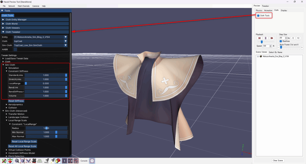 【Havok Cloth】Havok Cloth設定編「応用」 | TECH-COYOTE｜C&R Creative Studios